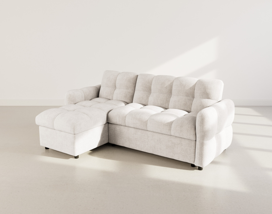 Canapé d'angle réversible 4 places convertible avec coffre en velours ...