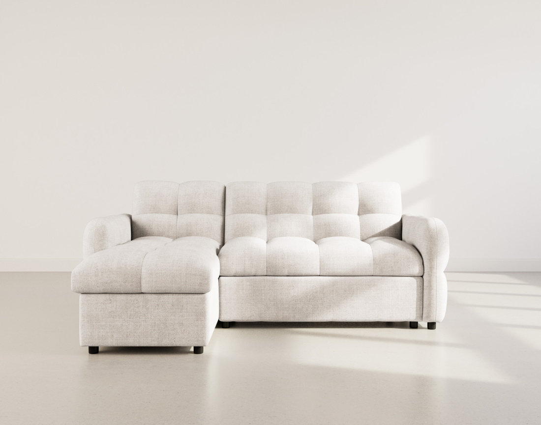 Canapé d'angle réversible 4 places convertible avec coffre en velours ...