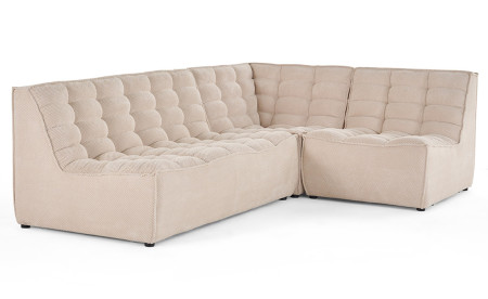 Canapé modulable d'angle réversible 4 places en velours texturé Ellie