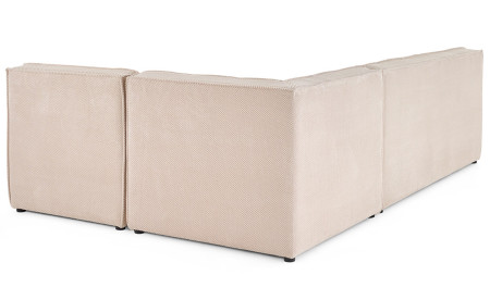 Canapé modulable d'angle réversible 4 places en velours texturé Ellie