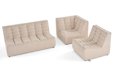 Canapé modulable d'angle réversible 4 places en velours texturé Ellie