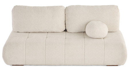 Canapé droit 3 places convertible avec coffre en tissu texturé Bowie beige